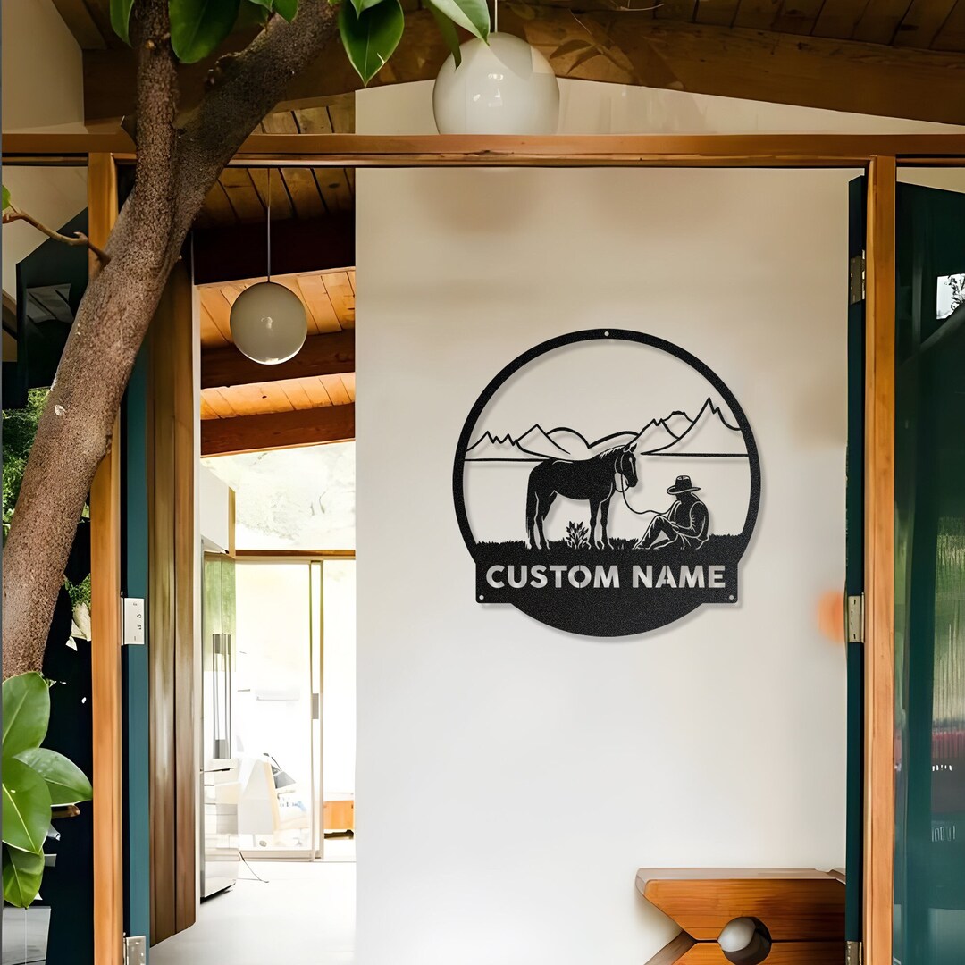 Custom Western Man Metal Sign, Metal Sign Art, Hunter Metal Wall Art ...