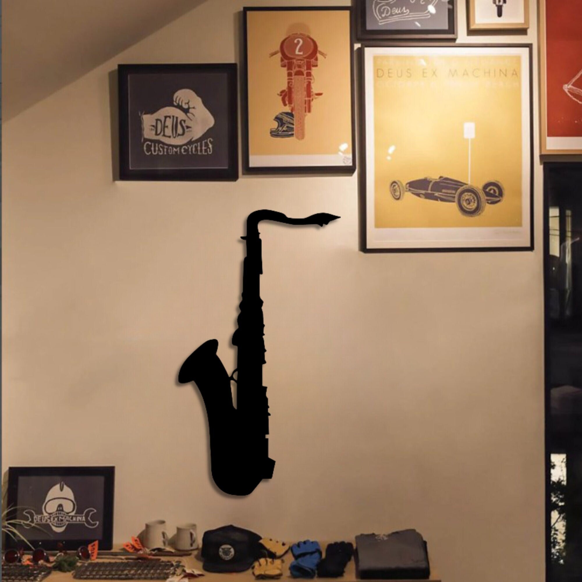Unique Saxophone Metal Wall Decor, Living Room Wall Decor, Jazz Bar ...