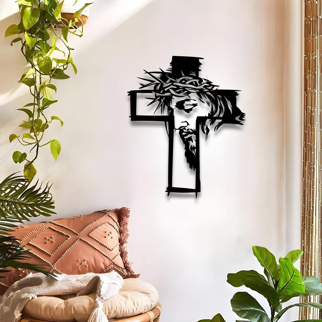 Jesus Metal Wall Art | Christian Line Art Decor | Unique Christian Gift ...