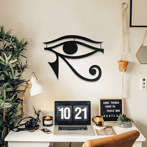 Eye of the Horus Metal Wall Art Decor, Black Horus Wall Art, Ra Wall ...