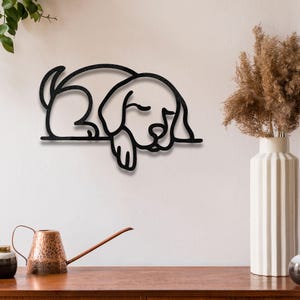 Metal Dog Wall Decor Metal Wall Art Animal Wall Art Lazy Dog Line Wall ...