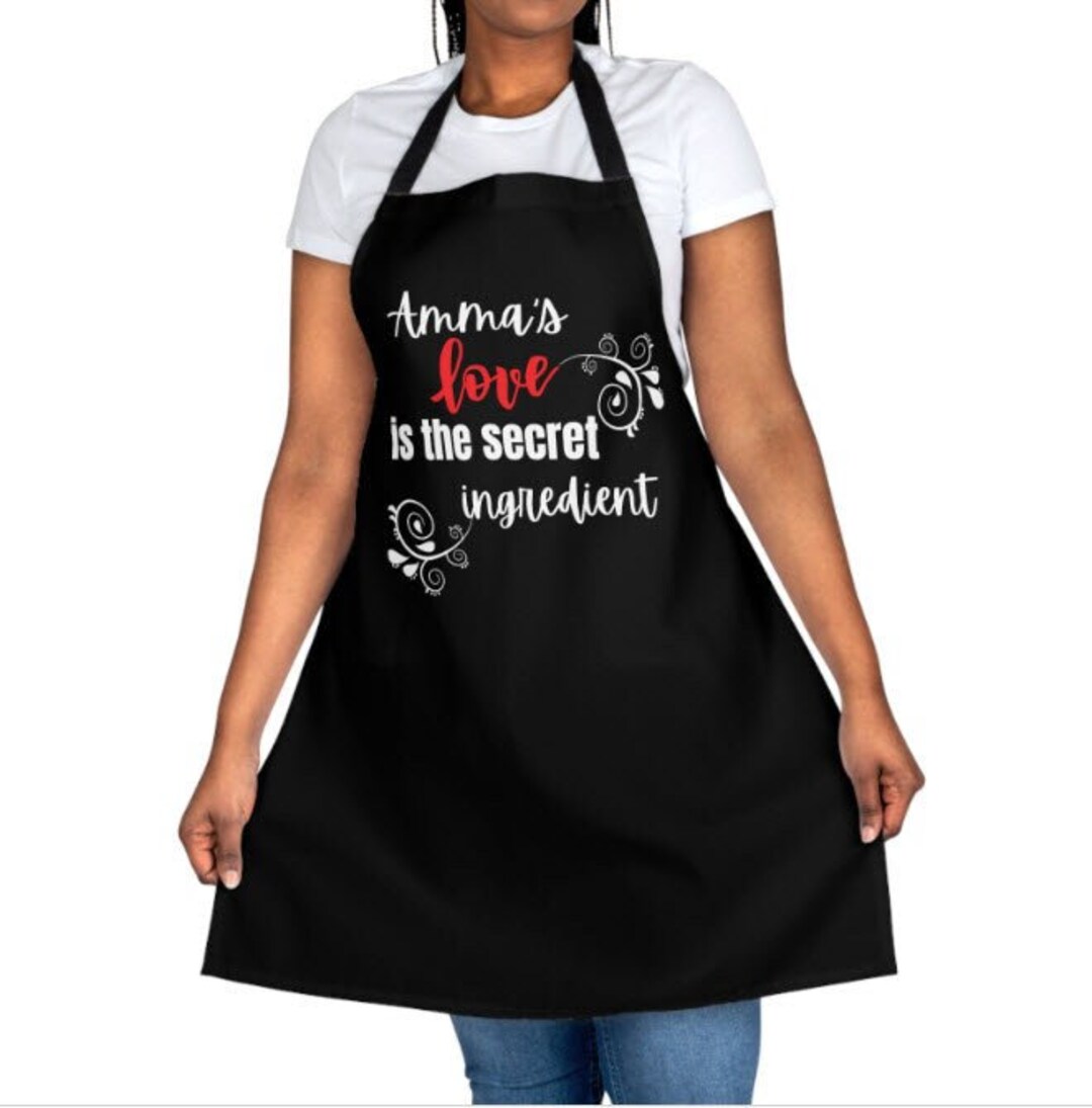 Kerala Ink Apron, Amma's Love Secret Ingredient, Malayalee Cooking Gift ...