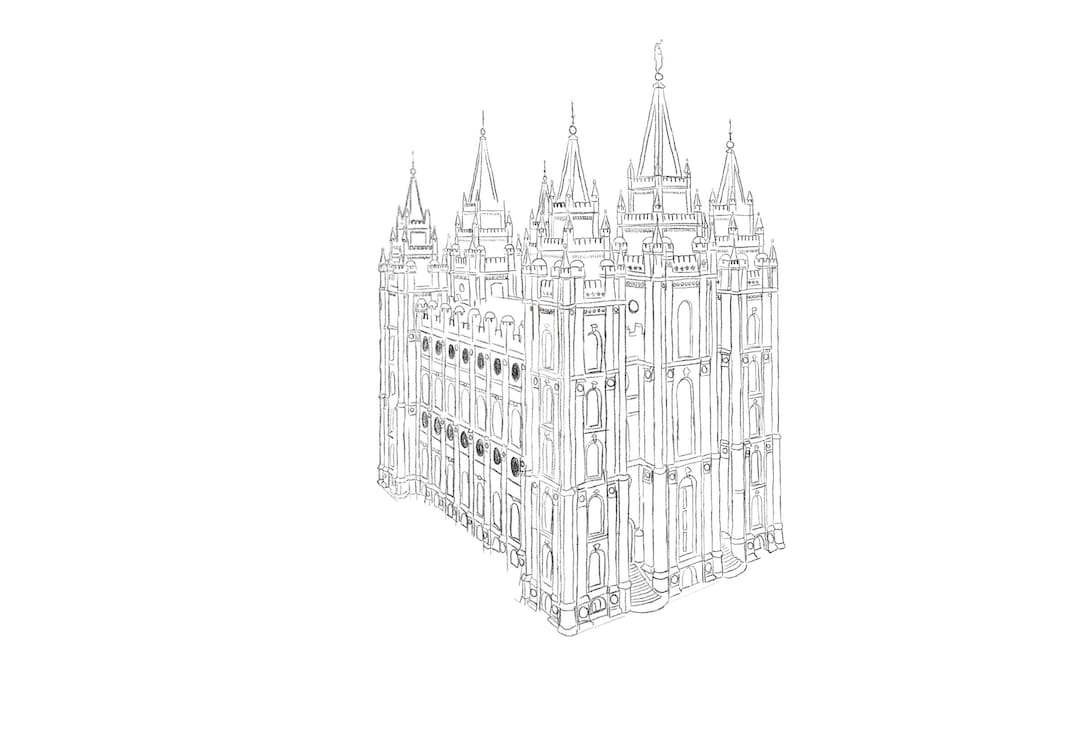 Salt Lake City, Utah LDS Temple Drawing - Etsy