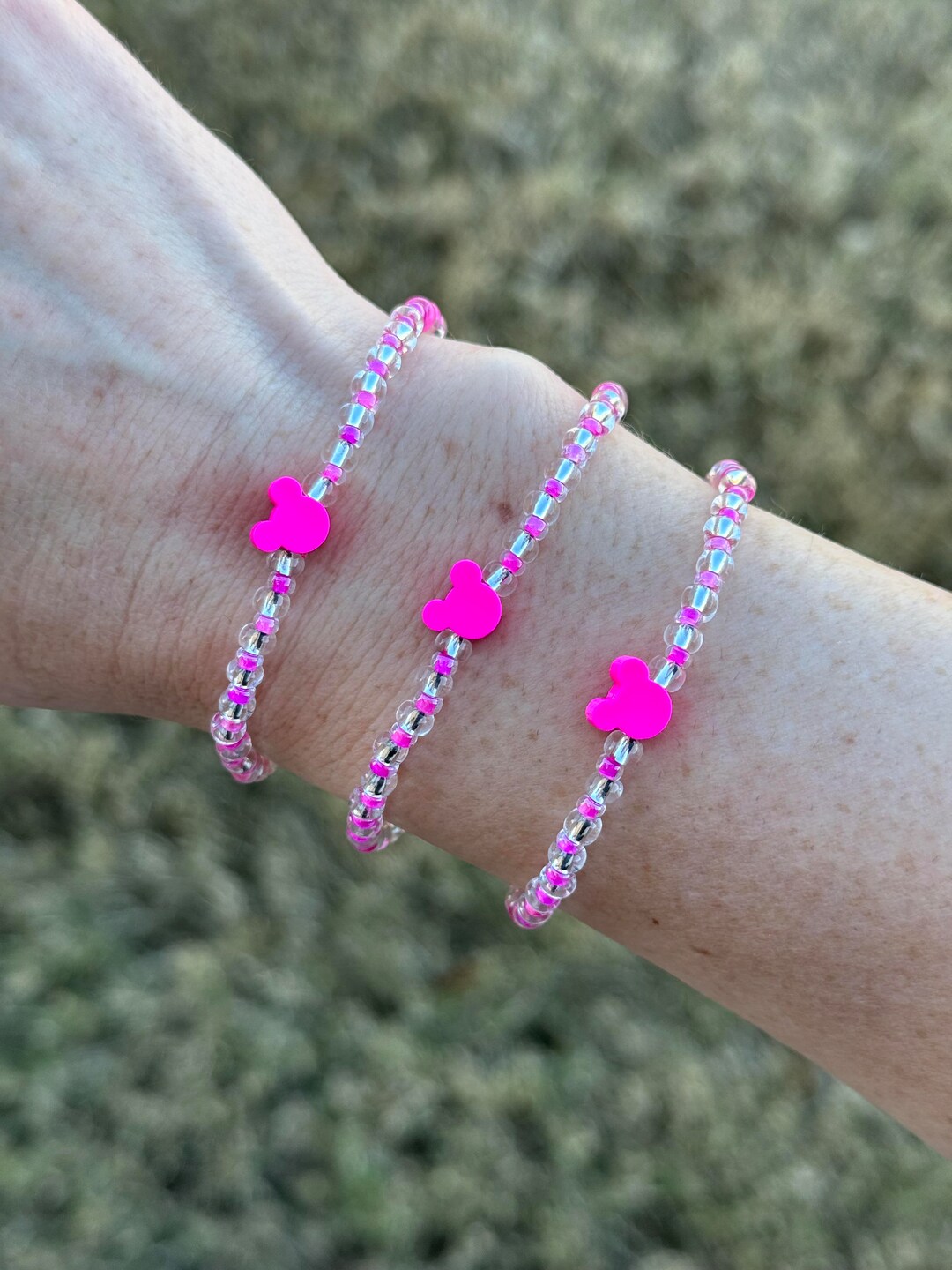 Hot Pink Mouse Bracelet Pixie Dust or Fish Extender Gift for - Etsy