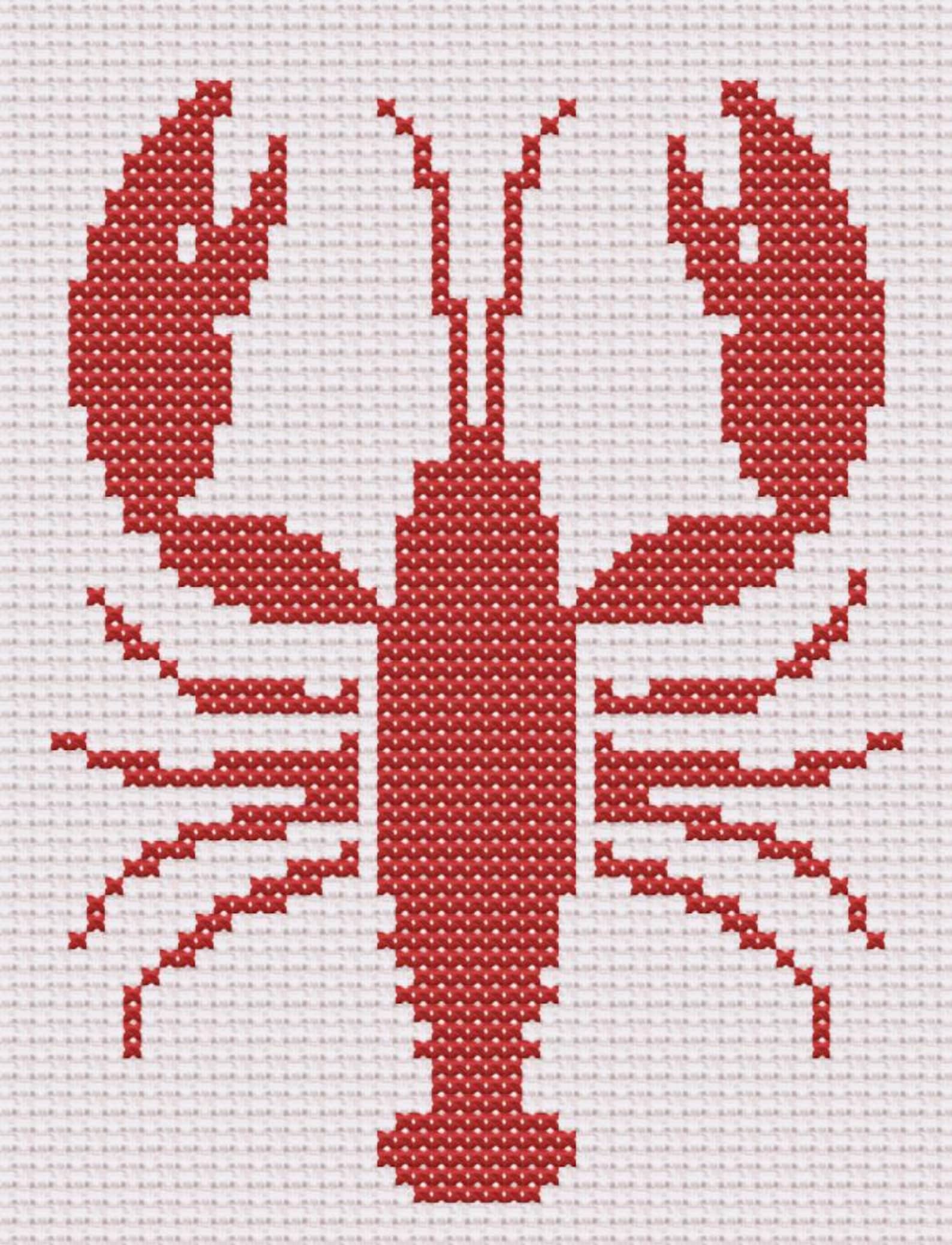 Little Lobster Cross Stitch Pattern - Instant PDF Download - Etsy