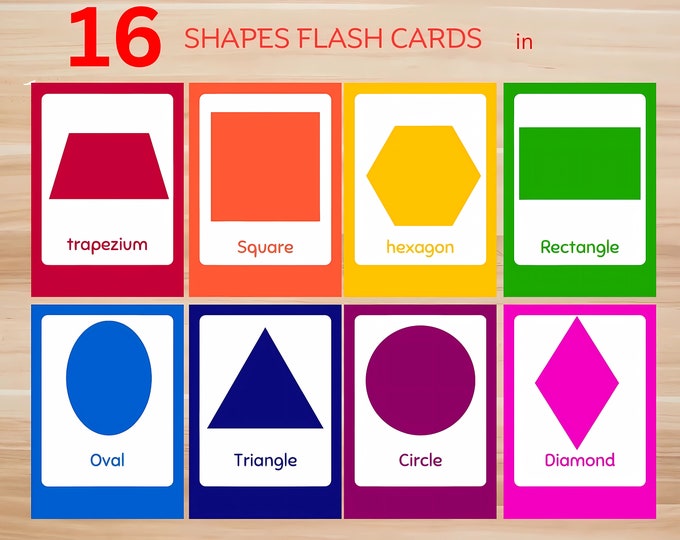 Colorful Shapes Printable Flashcards Instant Download 3-D Shapes Basic ...