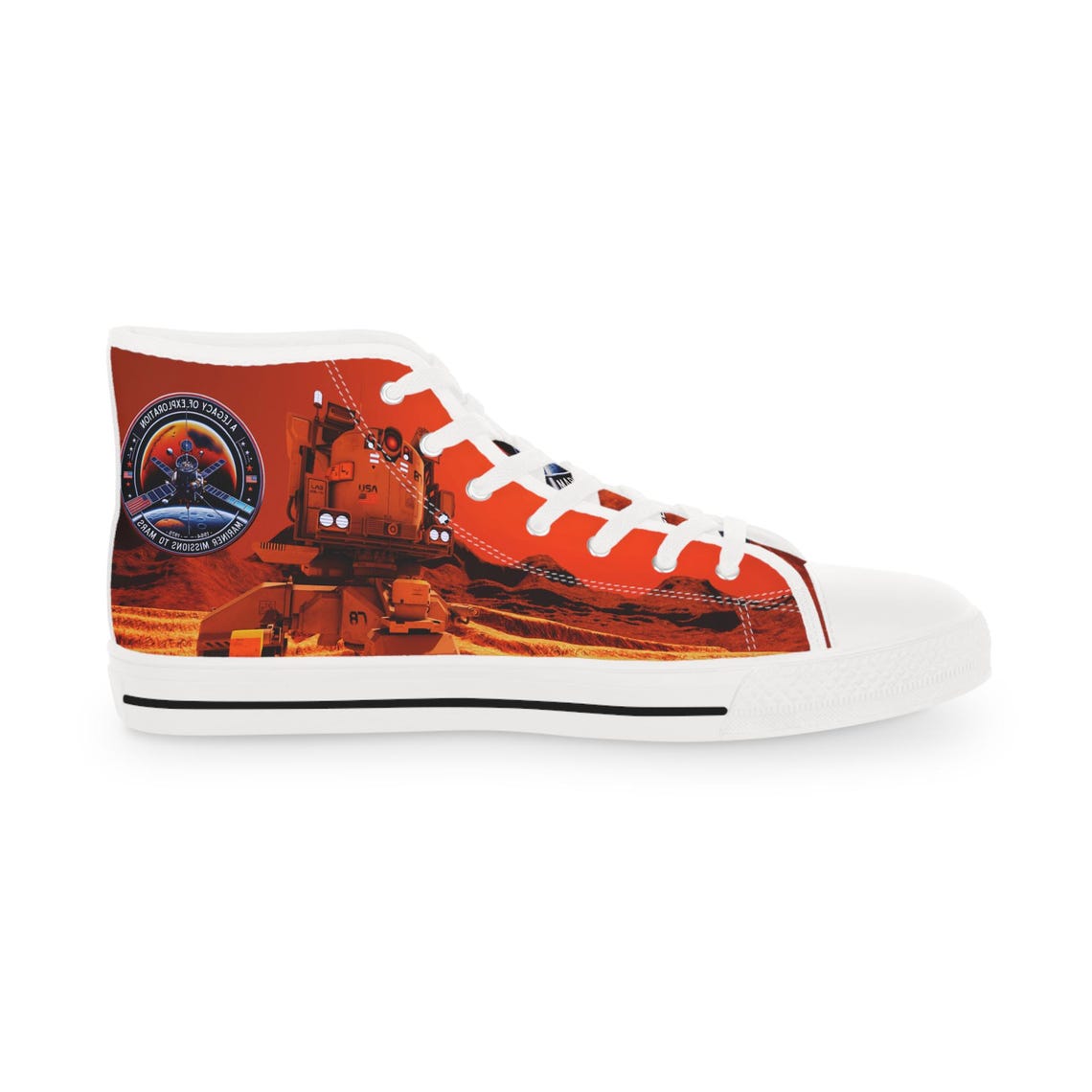 Celebrate Mariner 9 High Top Sneakers Retro Space Mission Patch ...
