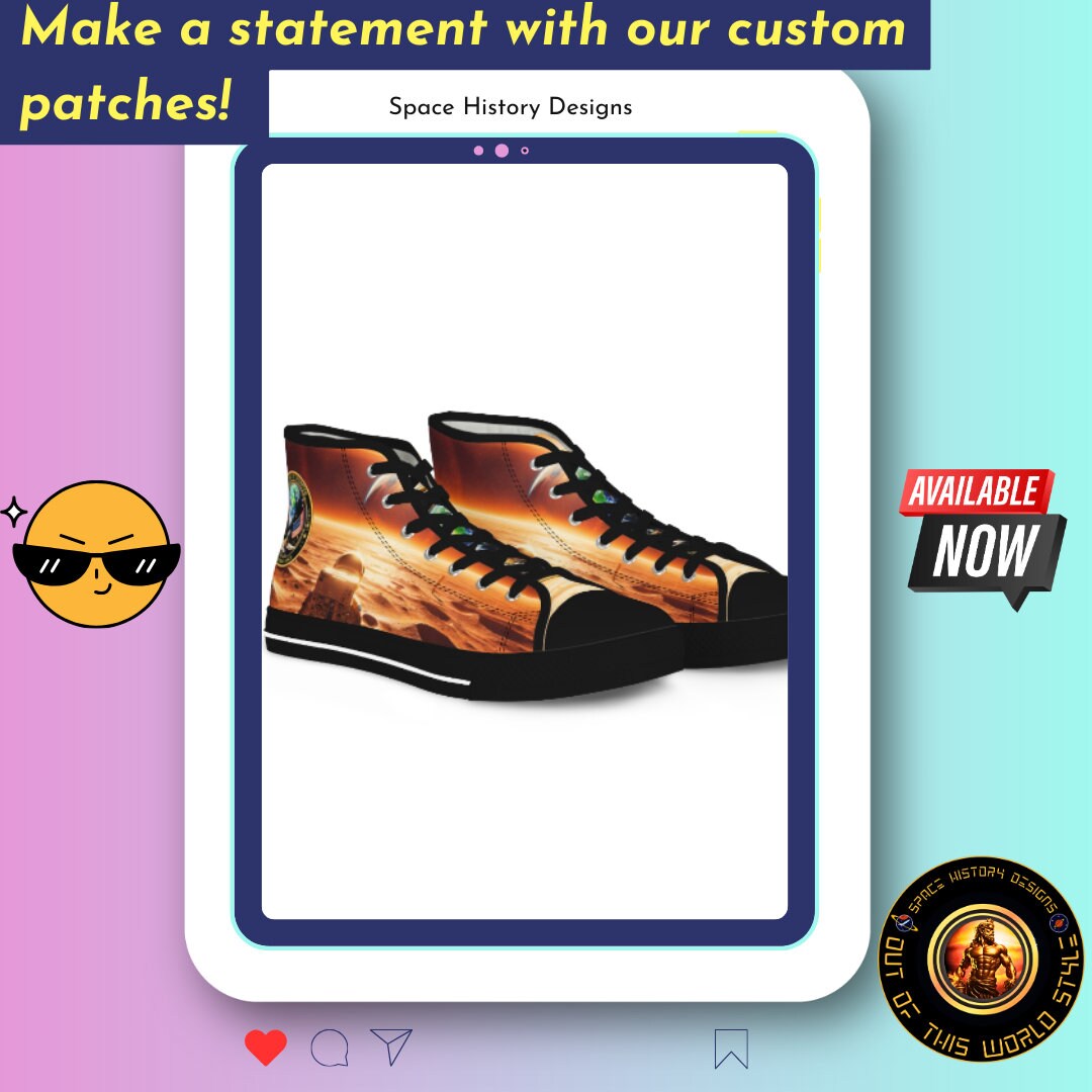 Personalized Celebrate Apollo 11 Canvas High Top Sneakers With Unique ...