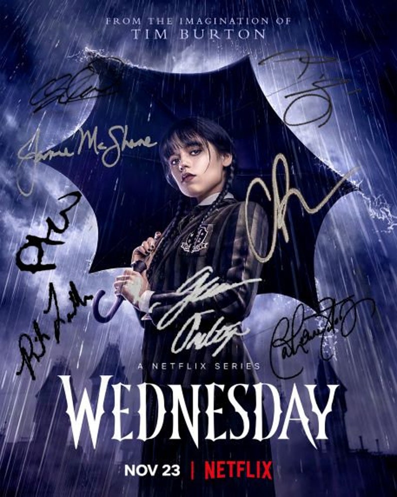 Wednesday Addams Reproduction rp/preprinted PP Signed Autographed 8x10 ...