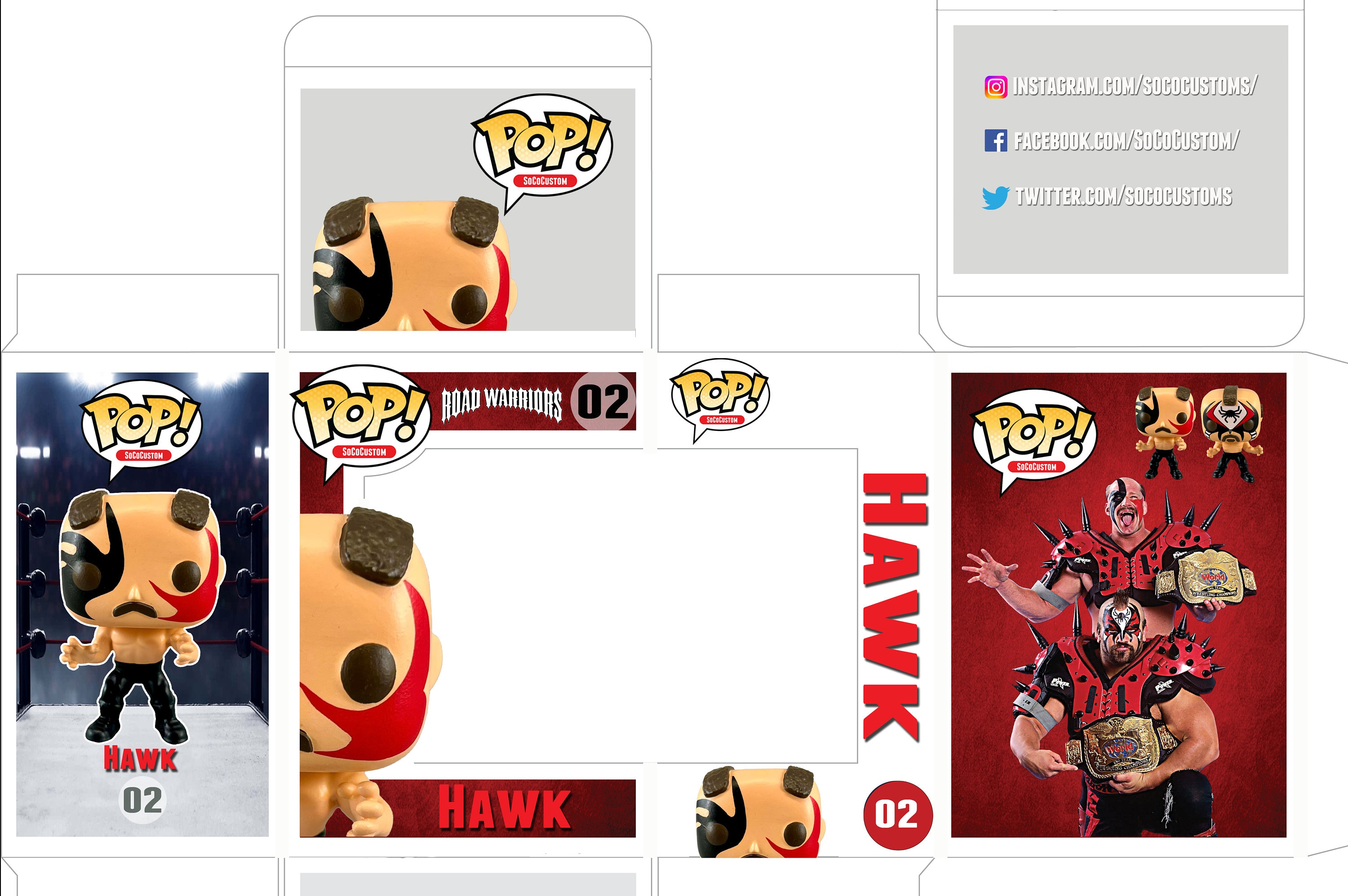 Custom Hawk and Animal Road Warrior / Legion of Doom Funko Style Figure ...