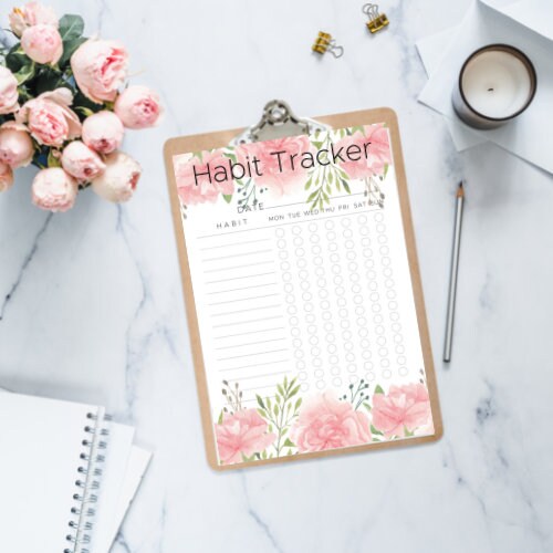 Habit Tracker Template, 7 Day Habit Challenge, Weekly Habit Tracker ...