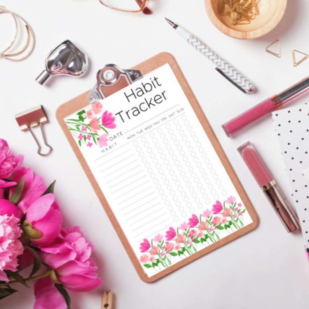 Habit Tracker Template, 7 Day Habit Challenge, Weekly Habit Tracker ...