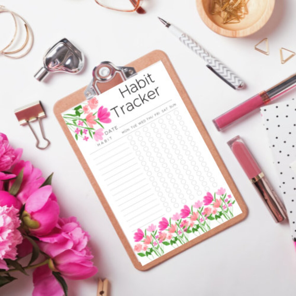 Habit Tracker Template, 7 Day Habit Challenge, Weekly Habit Tracker ...