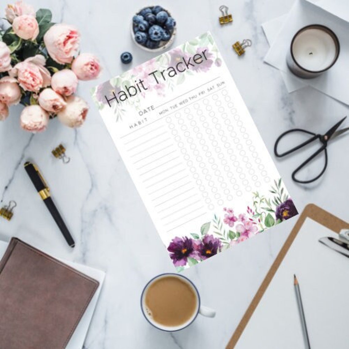 Habit Tracker Template, 7 Day Habit Challenge, Weekly Habit Tracker ...