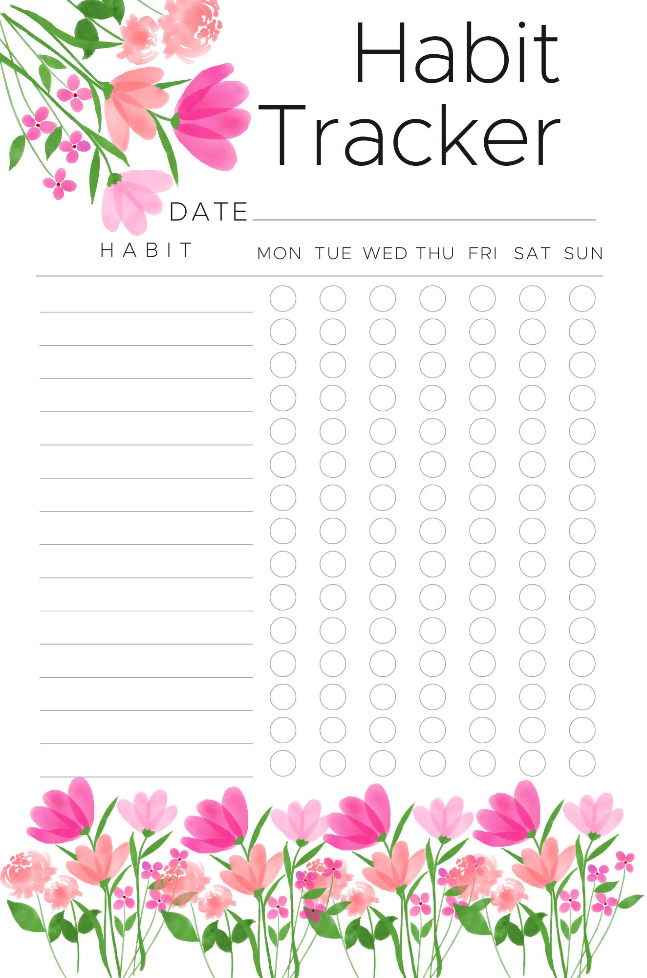 Habit Tracker Template, 7 Day Habit Challenge, Weekly Habit Tracker ...