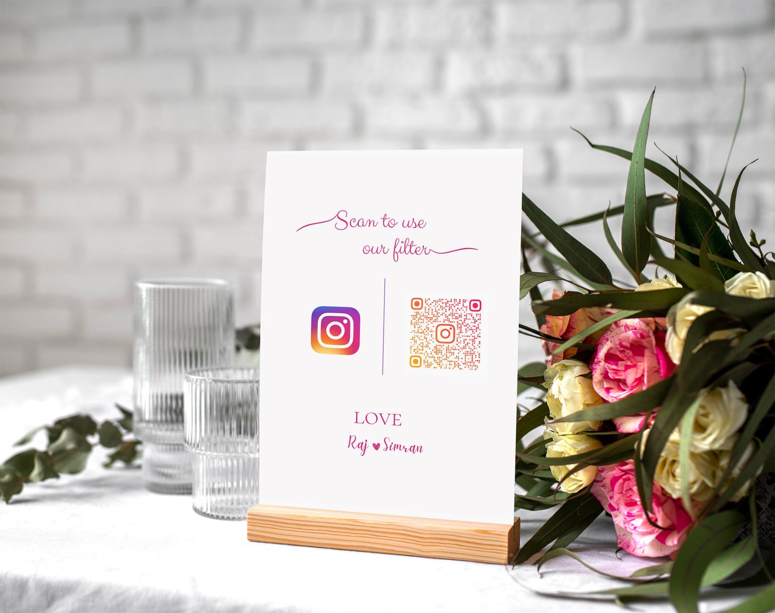 Custom Romantic Instagram, Facebook Wedding, Engagement, Bridal Shower ...