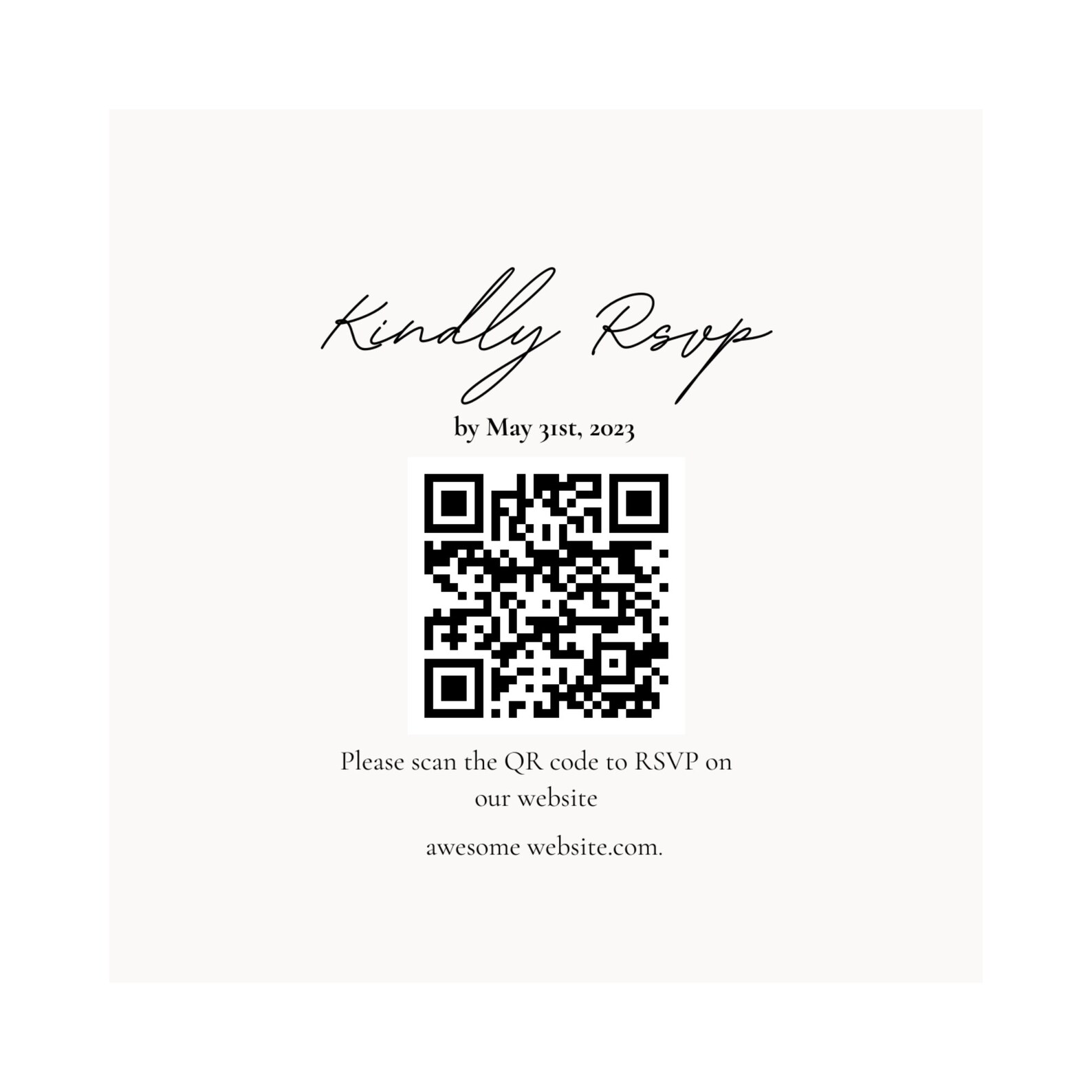Printable Wedding Website QR Code Insert Instant Download, Wedding ...