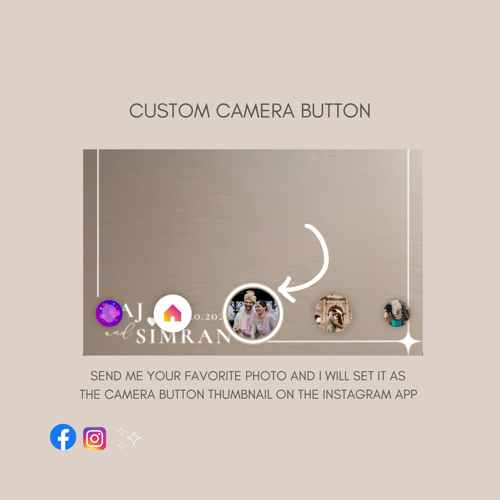 Custom Instagram, Facebook Wedding Filter With Bride and Groom Names ...