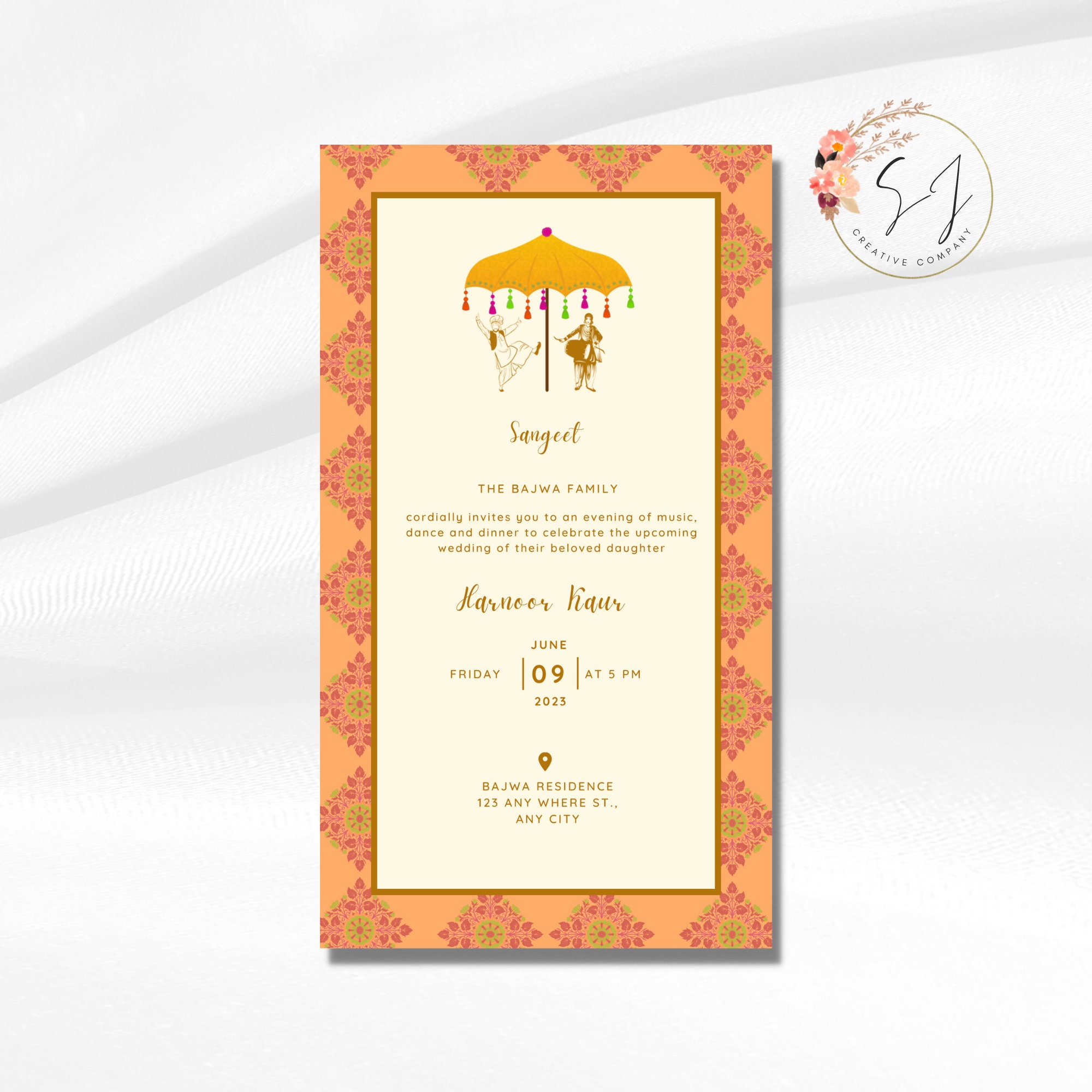 Beautiful Jaggo Invitation, Sangeet Invitation, Wedding Invitation ...