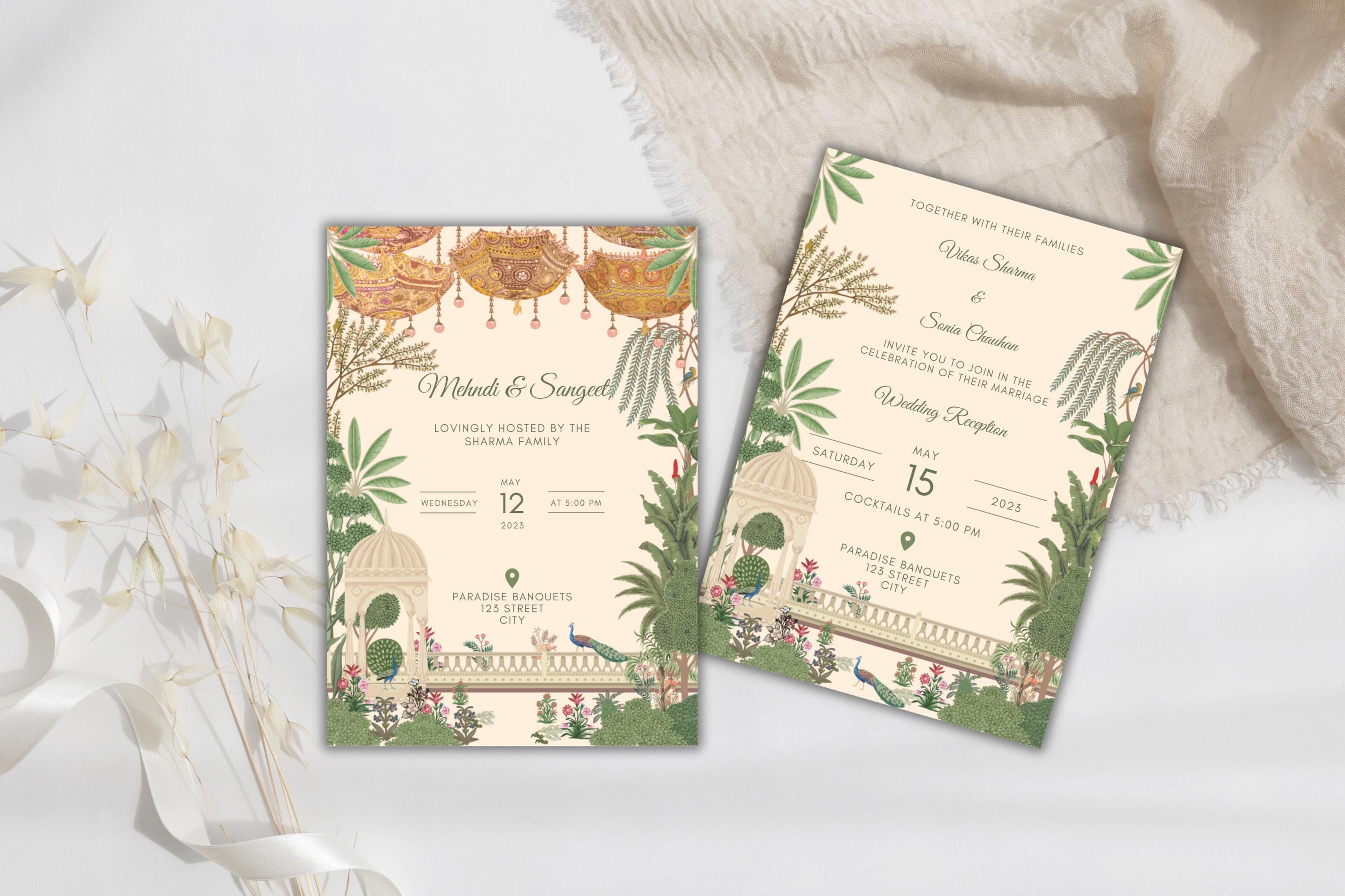 DIY Hindu Wedding Invitation Template All in One Bundle Traditional ...