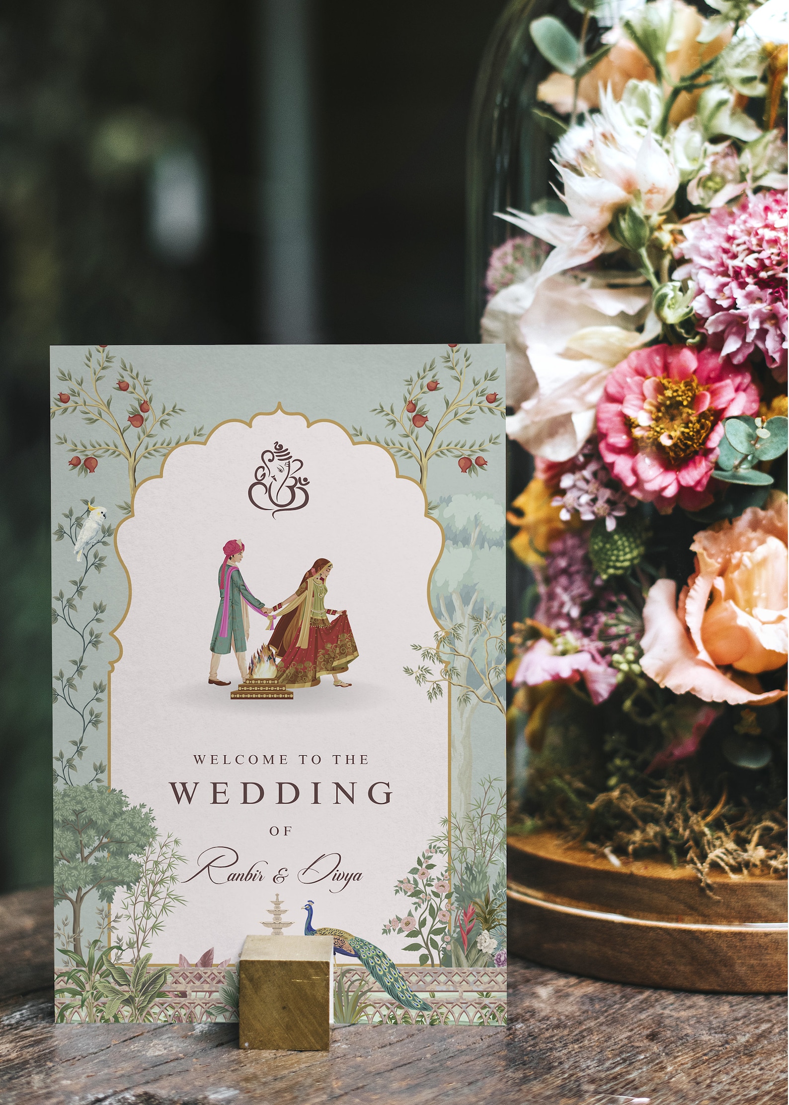 DIY Hindu Wedding Program Guide Traditional Mughal Garden Design ...