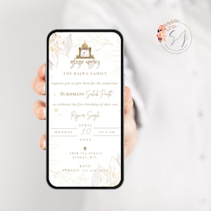 Sukhmani Sahib Digital Invitation Card for Sikh Punjabi/indian Function ...