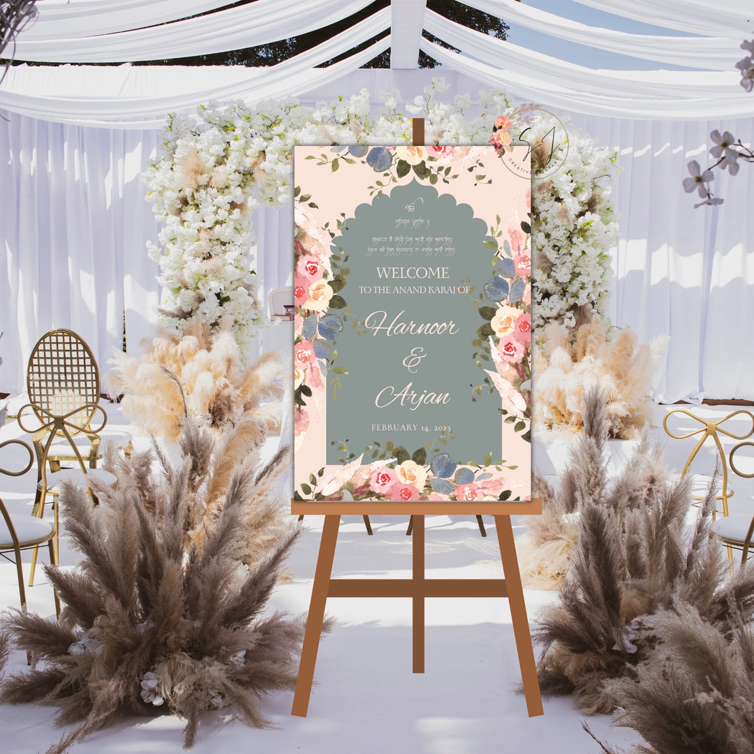 Customizable Sikh Wedding Welcome Sign Perfect Way to Greet - Etsy