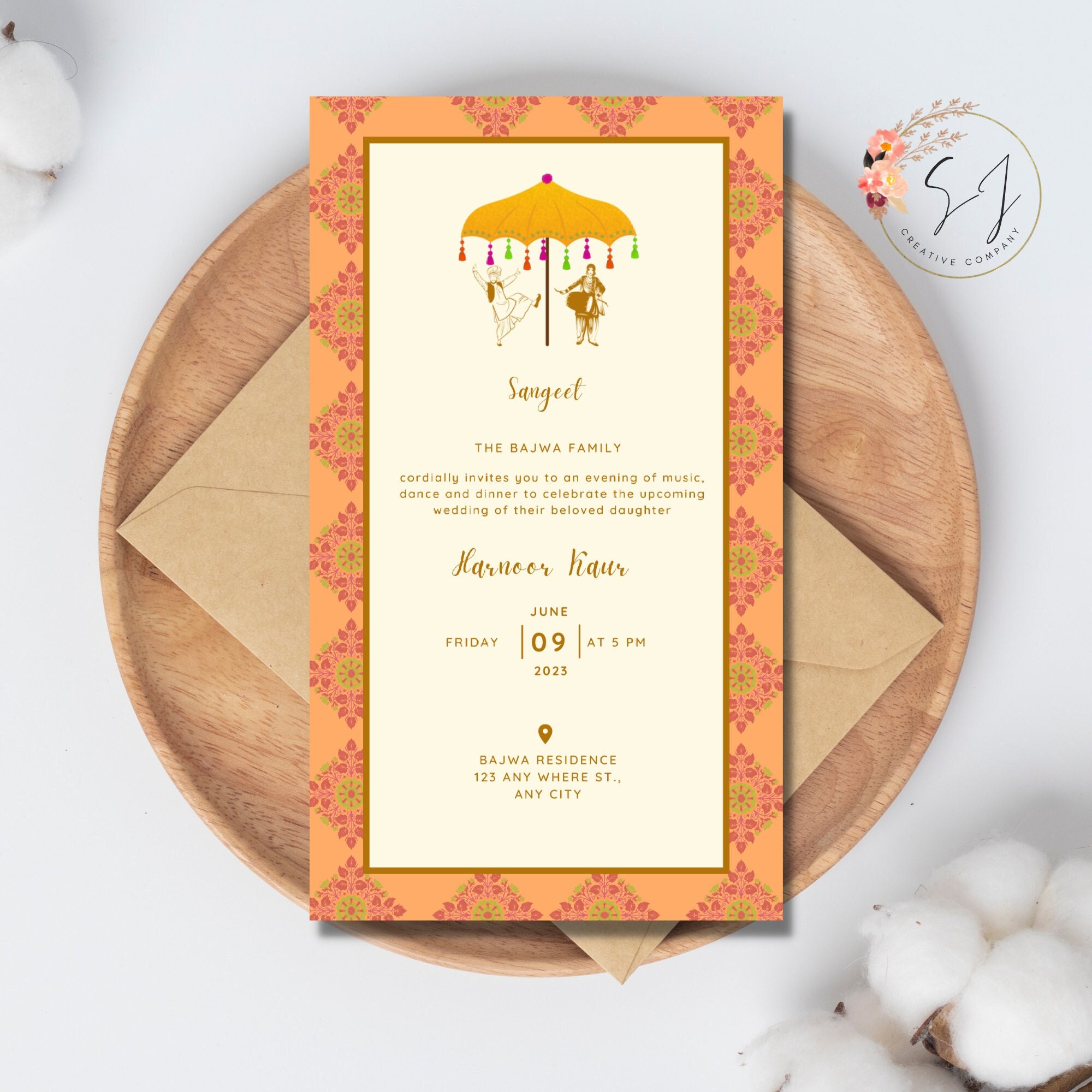 Beautiful Jaggo Invitation, Sangeet Invitation, Wedding Invitation ...