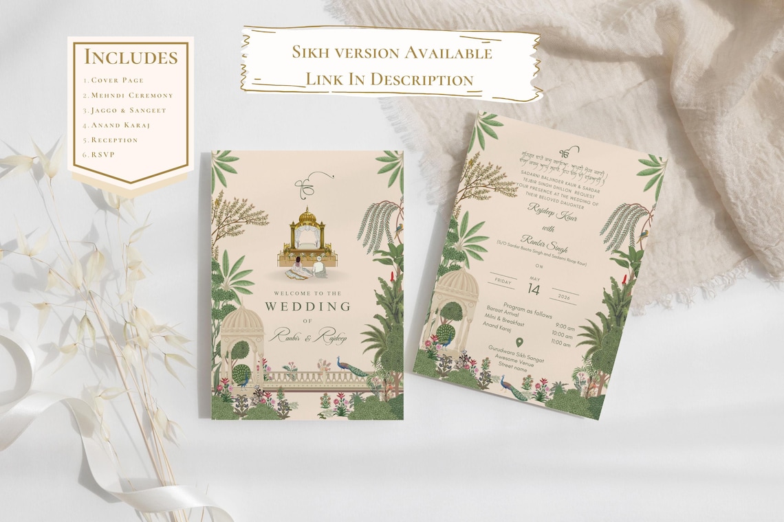 DIY Hindu Wedding Invitation Template All in One Bundle Traditional ...