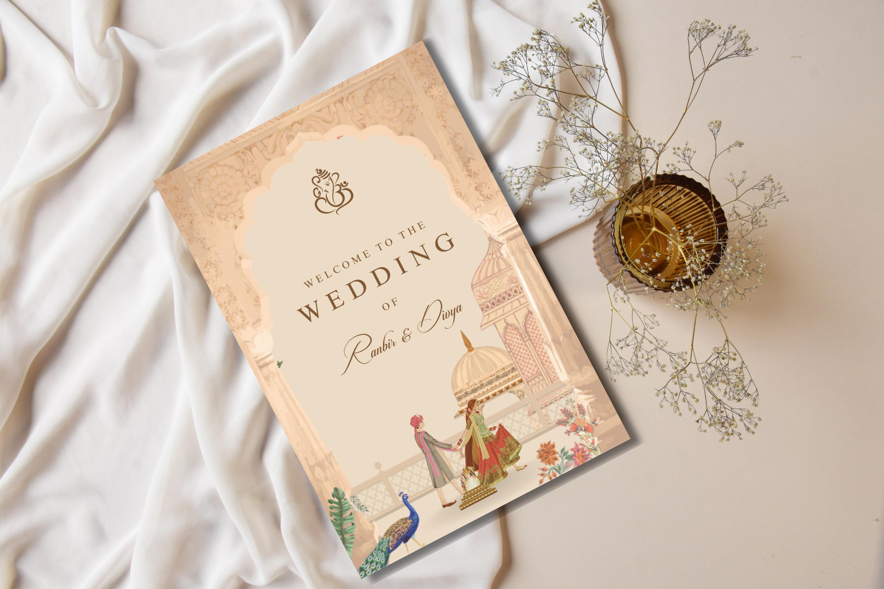 DIY Hindu Wedding Program Guide Traditional Arch Floral Design Ceremony ...