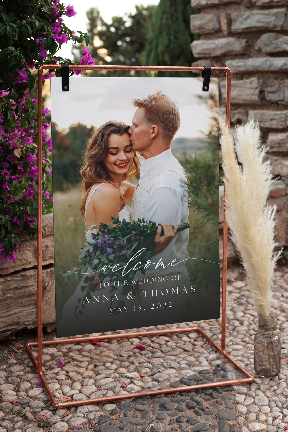 Custom Photo Wedding Welcome Sign - Personalized Rehearsal Decor ...