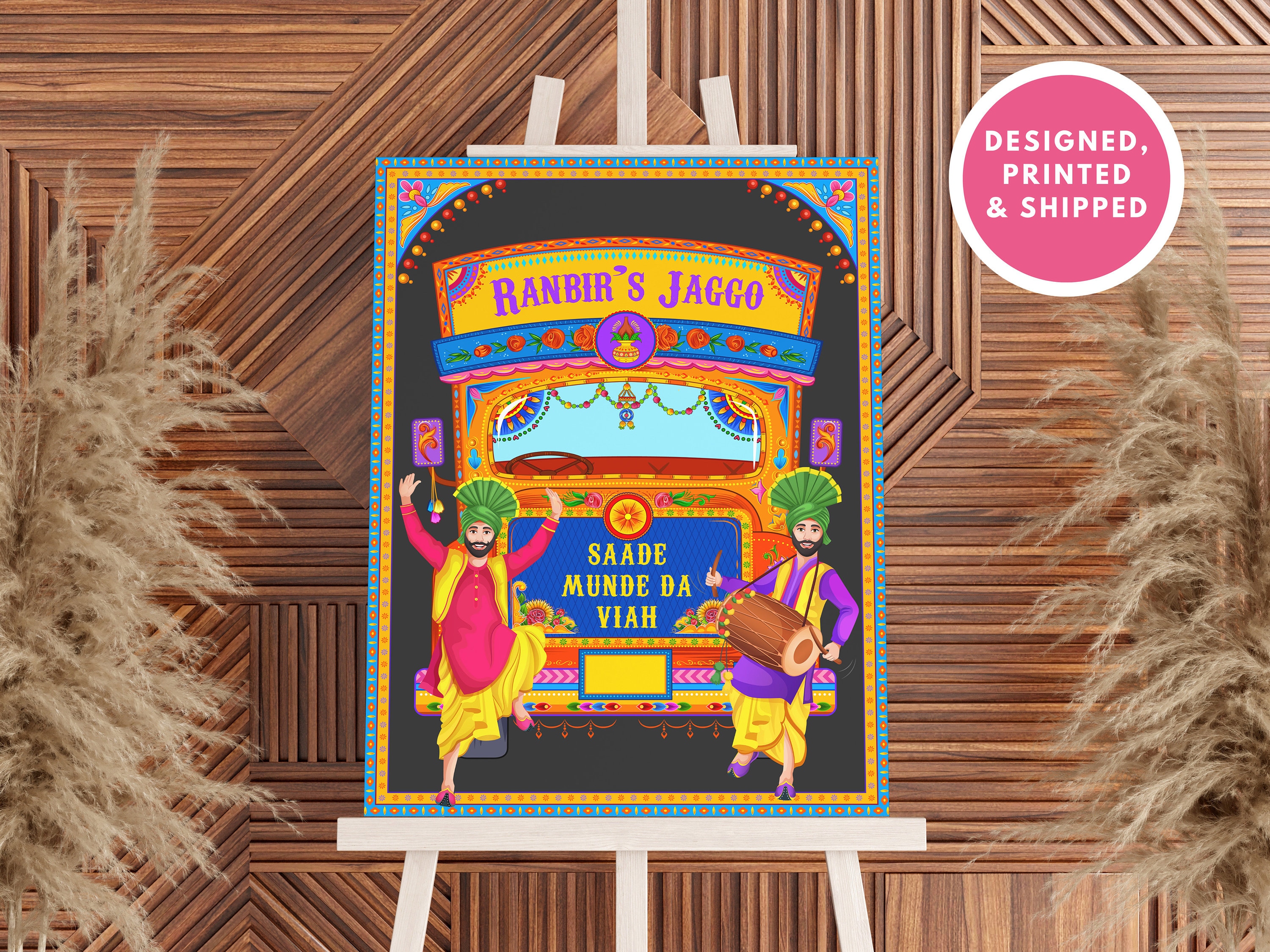 Jaggo Welcome Sign, Indian Truck Art Theme, Sangeet, Jaggo Welcome ...