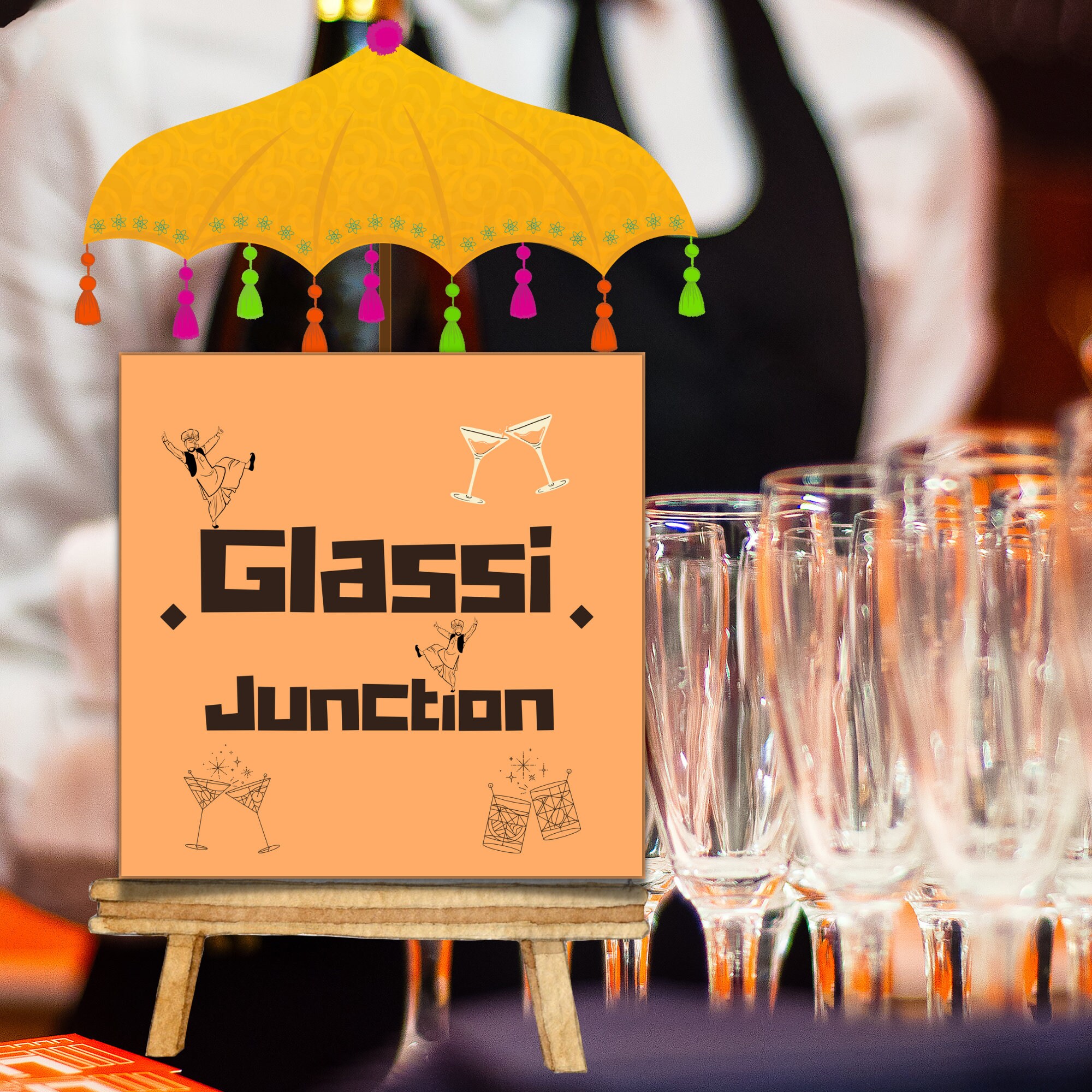 Punjabi Wedding Functions Bar Sign | Glassi Junction Sign | Desi Party ...
