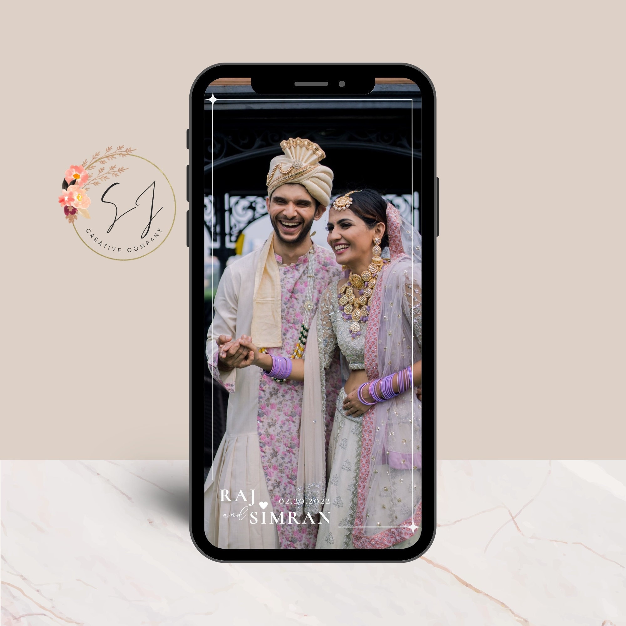 Custom Instagram, Facebook Wedding Filter With Bride and Groom Names ...