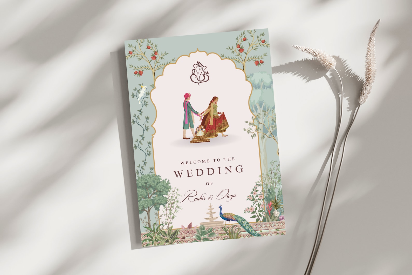 DIY Hindu Wedding Program Guide Traditional Mughal Garden Design ...