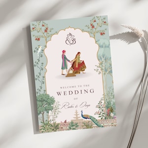 DIY Hindu Wedding Program Guide Traditional Mughal Garden Design ...