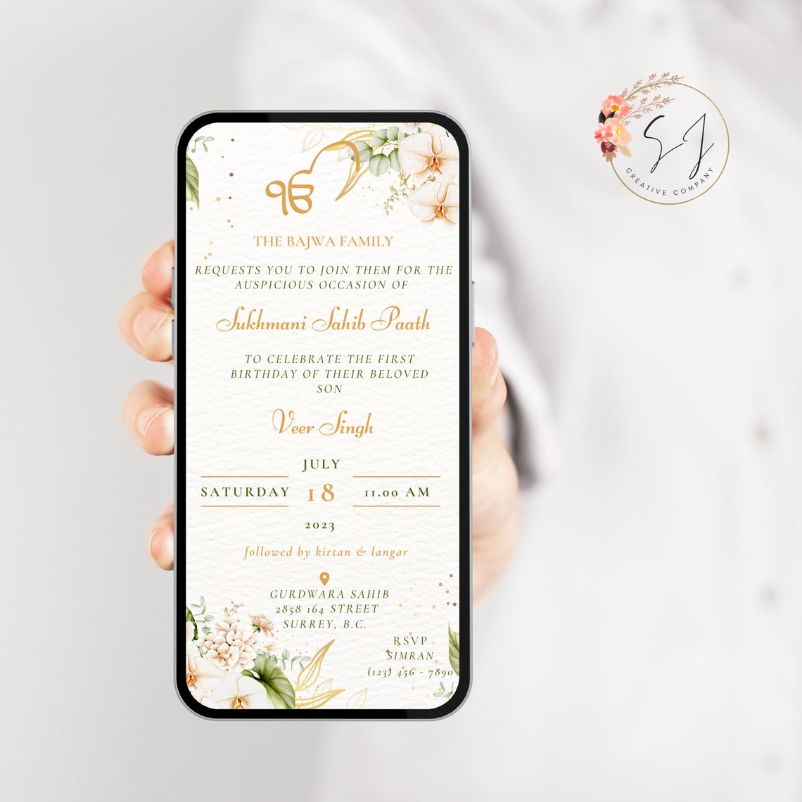 Sukhmani Sahib Paath Invitation - Instant Digital Download Template ...