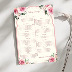 DIY Floral Hindu Wedding Program Guide, Ceremony Guide Customizable ...