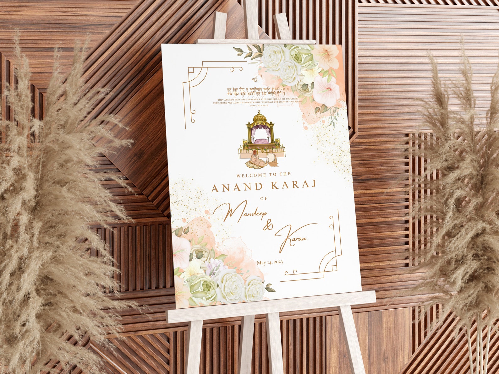 Anand Karaj Welcome Sign Customizable for All Wedding Ceremonies, High ...