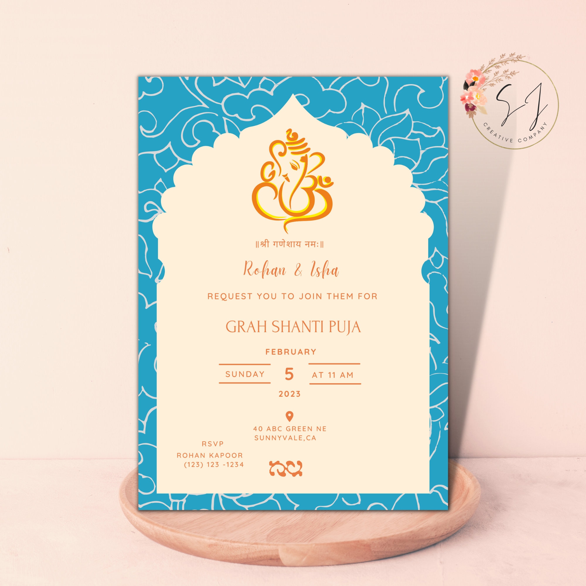 Gruhapravesam Invitation | Indian Housewarming Invite | Graha Shanti ...