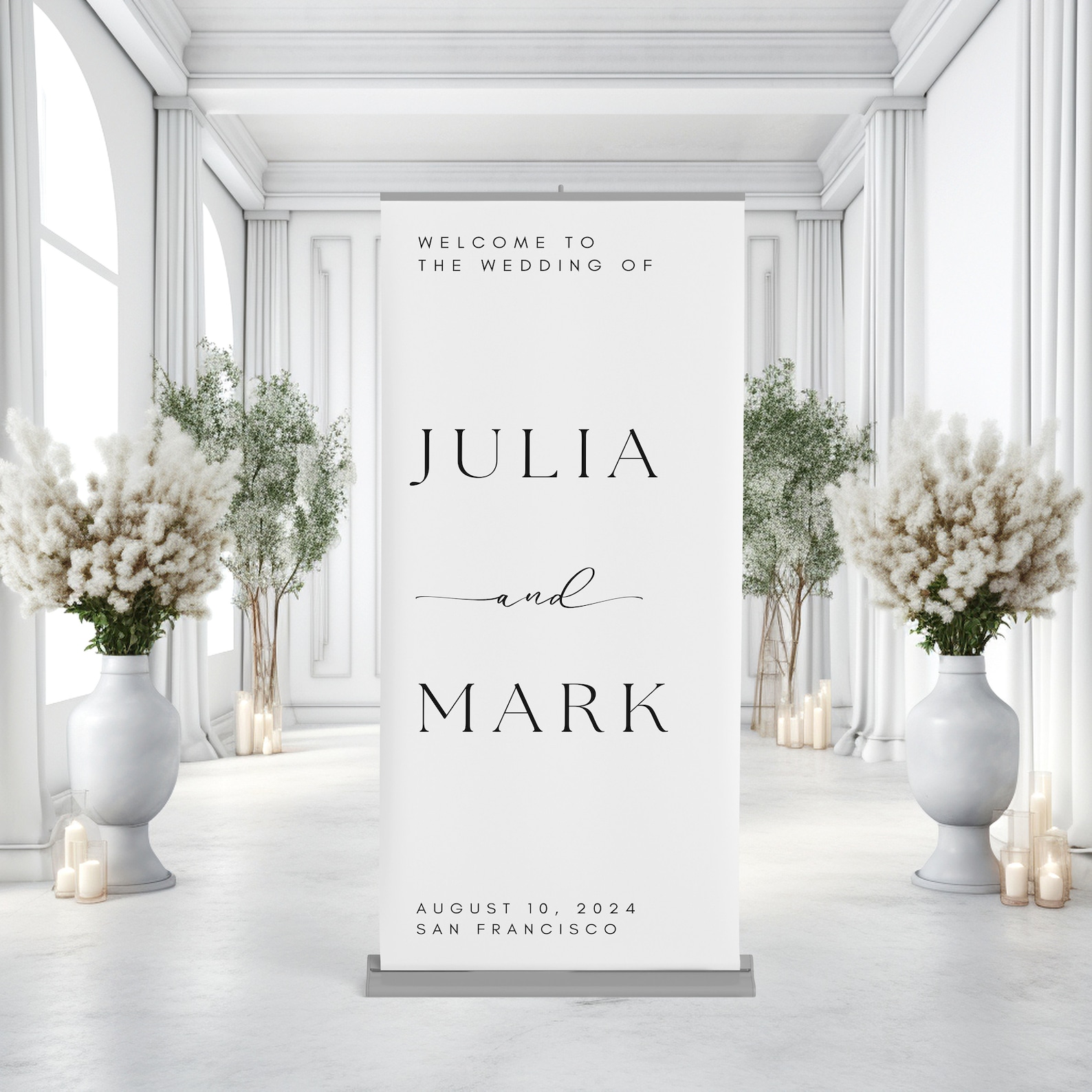 Minimalist Wedding Welcome Pop up Banner With Stand | Designed, Printed ...