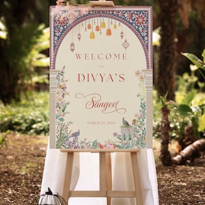 Premium Traditional Sangeet Welcome Sign for Indian Wedding Events ...