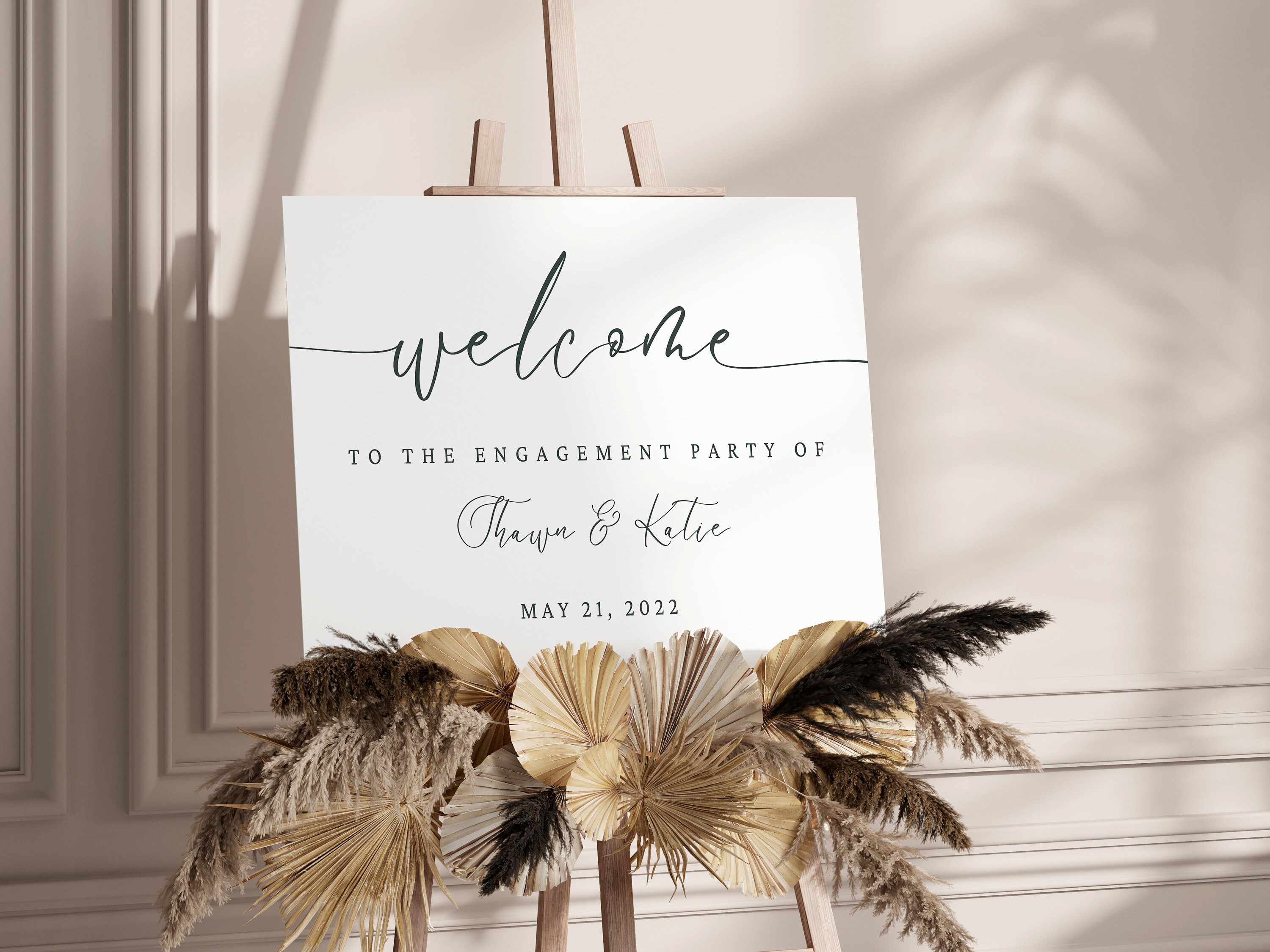 Personalized Engagement Party Welcome Sign Horizontal | Wedding Party ...