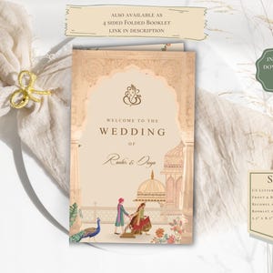 DIY Hindu Wedding Program Guide Traditional Arch Floral Design Ceremony ...