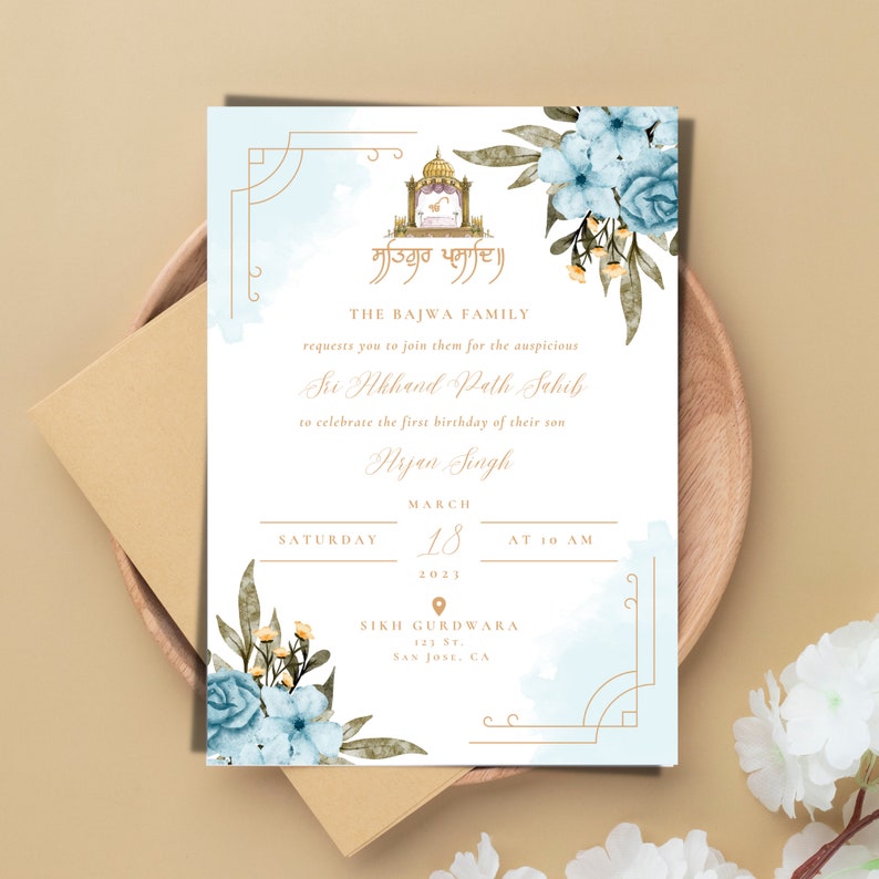 Akhand Path Sahib Digital Invitation Card | Sukhmani Sahib Invite for ...