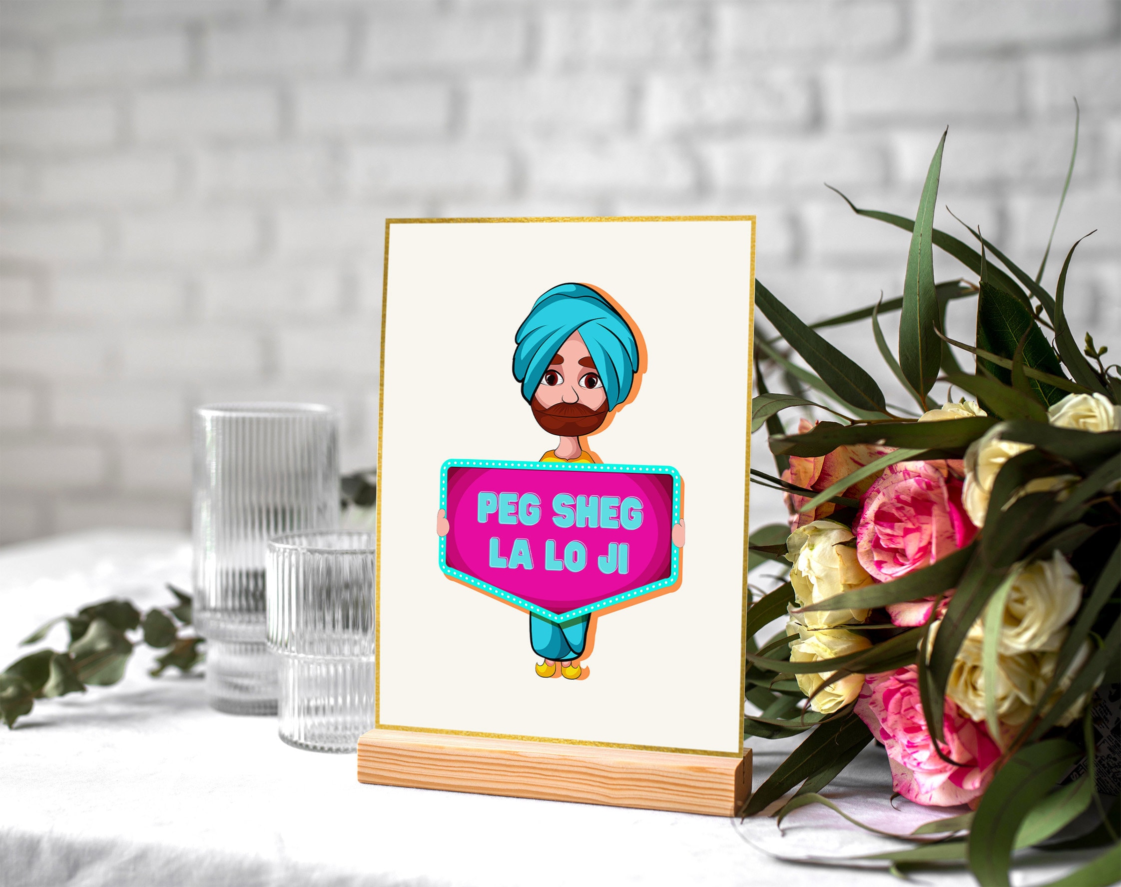 Punjabi Wedding Functions Bar Sign | Peg Sheg Sign | Desi Party Sign ...