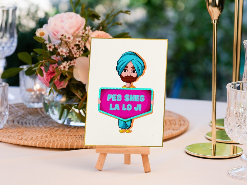 Punjabi Wedding Functions Bar Sign | Peg Sheg Sign | Desi Party Sign ...