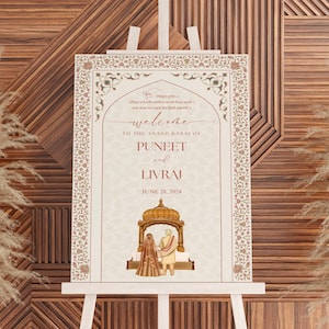 DIY Premium Anand Karaj Welcome Sign Customizable for Reception, Roka ...