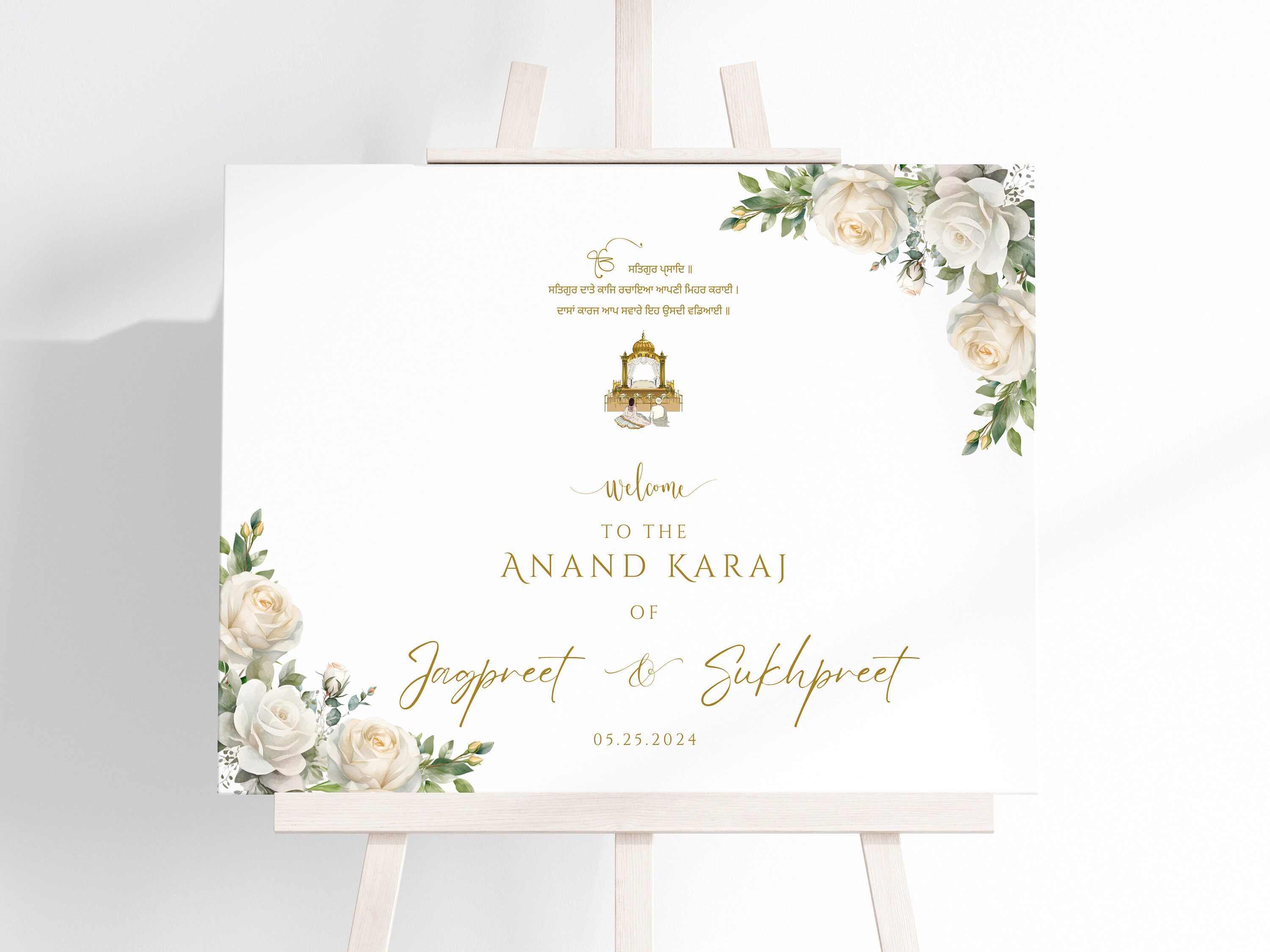 DIY Sikh Wedding Program Guide Green Corner Floral Design, Wedding ...