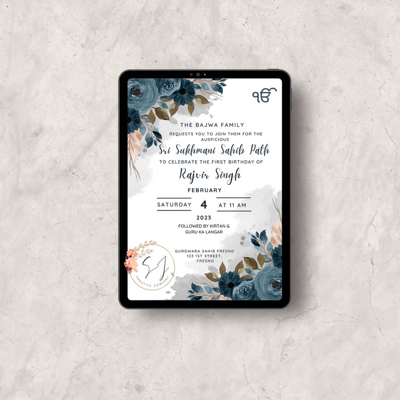 Sukhmani Sahib Invitation Card for Sikh Punjabi/indian Function - Etsy